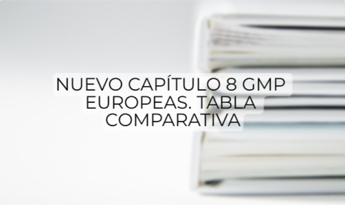 Nuevo capítulo 8 GMP europeas. Tabla comparativa | Actualidad CPM